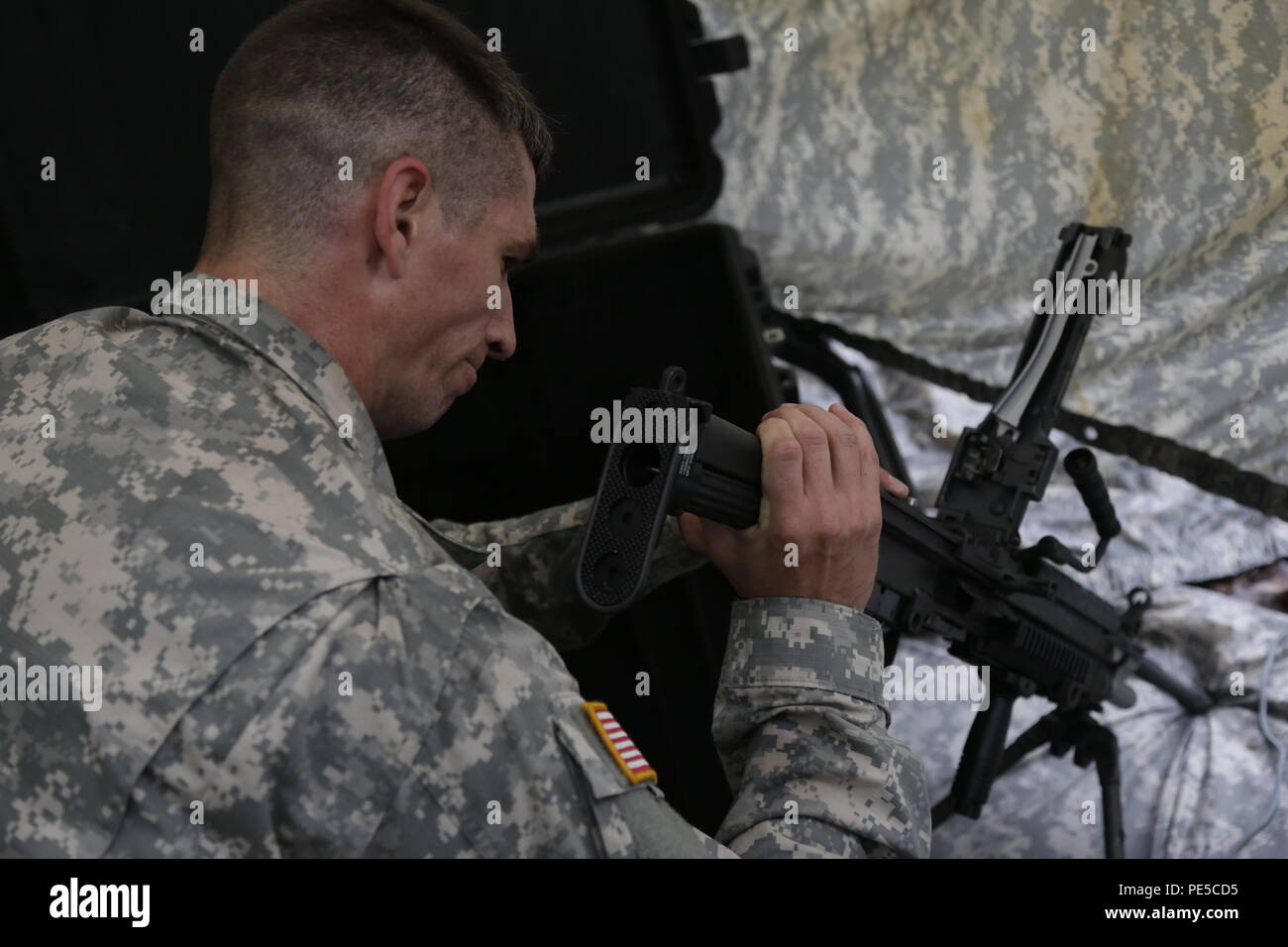 U.S. Army Spc. Bryce Parker, assigned to 492nd Civil Affairs Battalion ...