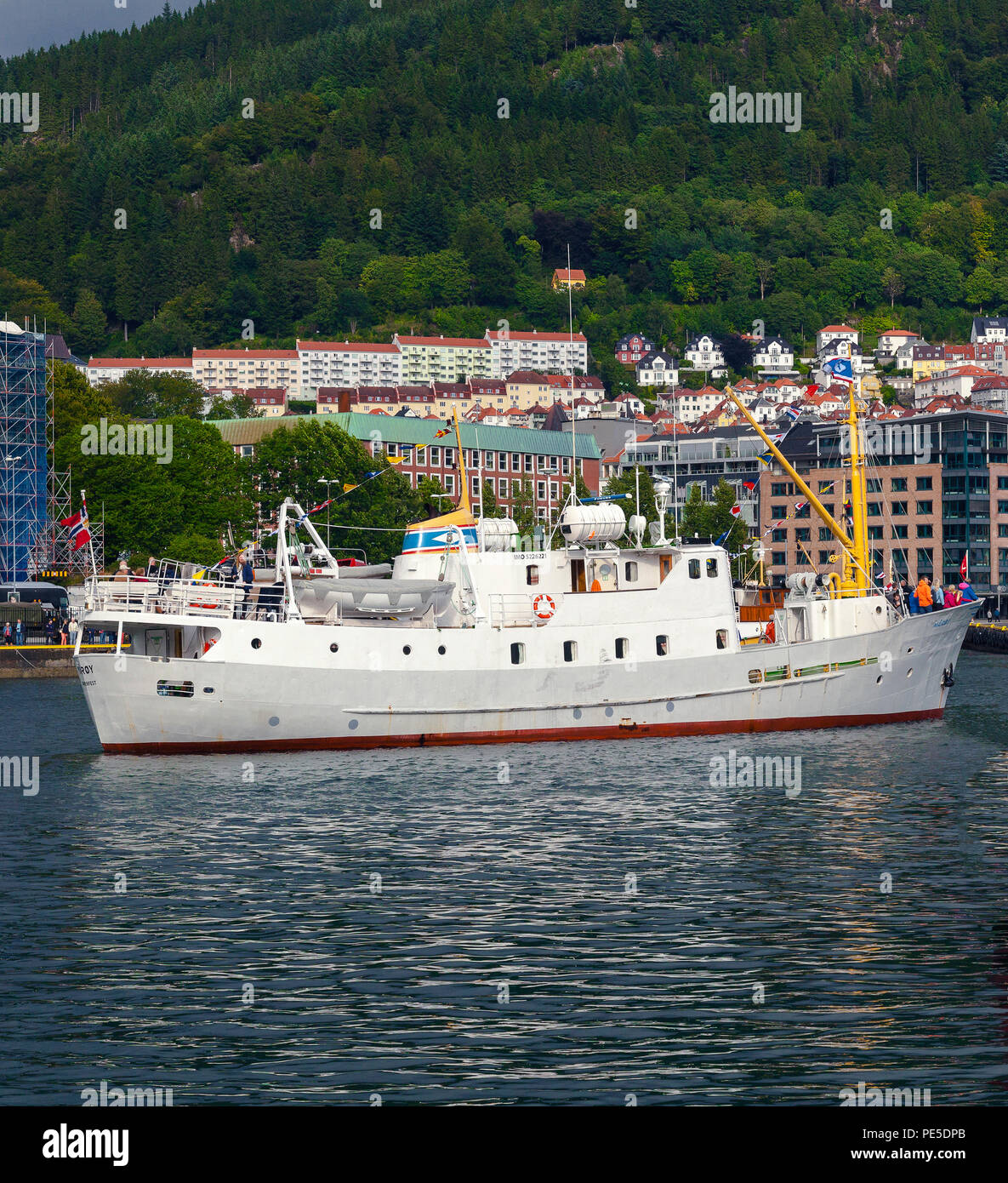 Veteran passenger ship Gamle Maroy (1959) arriving in the port of ...
