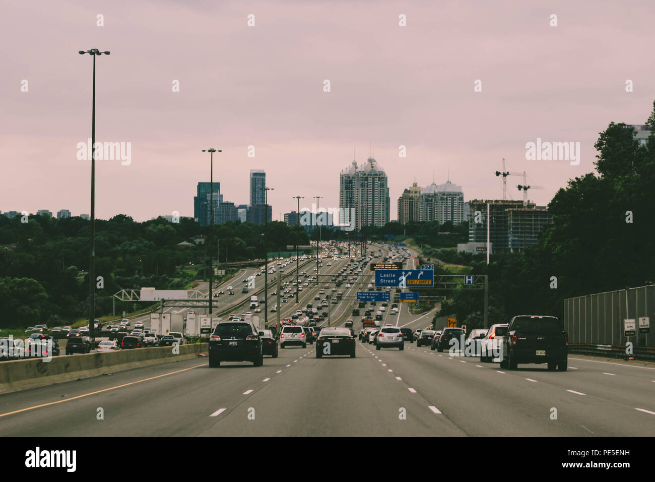 August 12 2018, Toronto Canada: Editorial photo of the 401 highway in ...