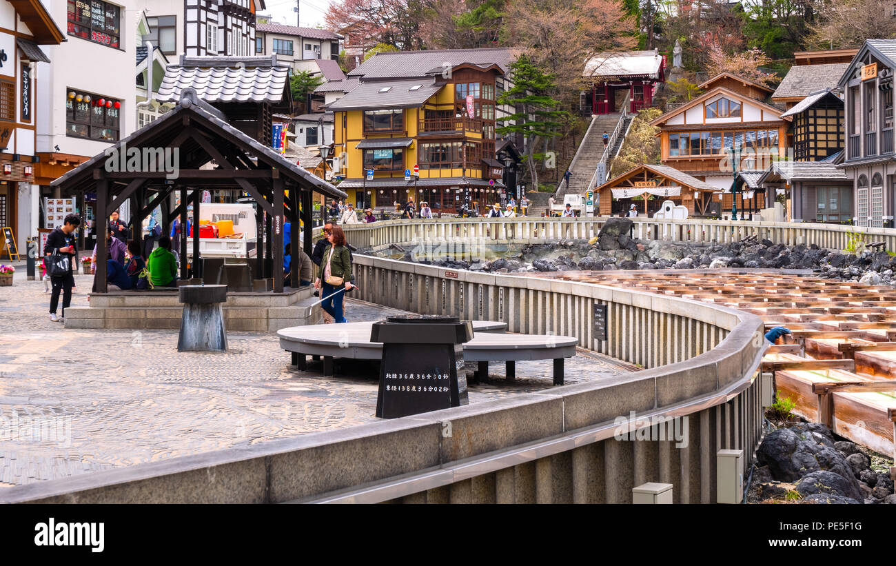 Yubatake Hotspring at Kusatsu Onsen in Gunma ,Japan GUNMA, JAPAN ...