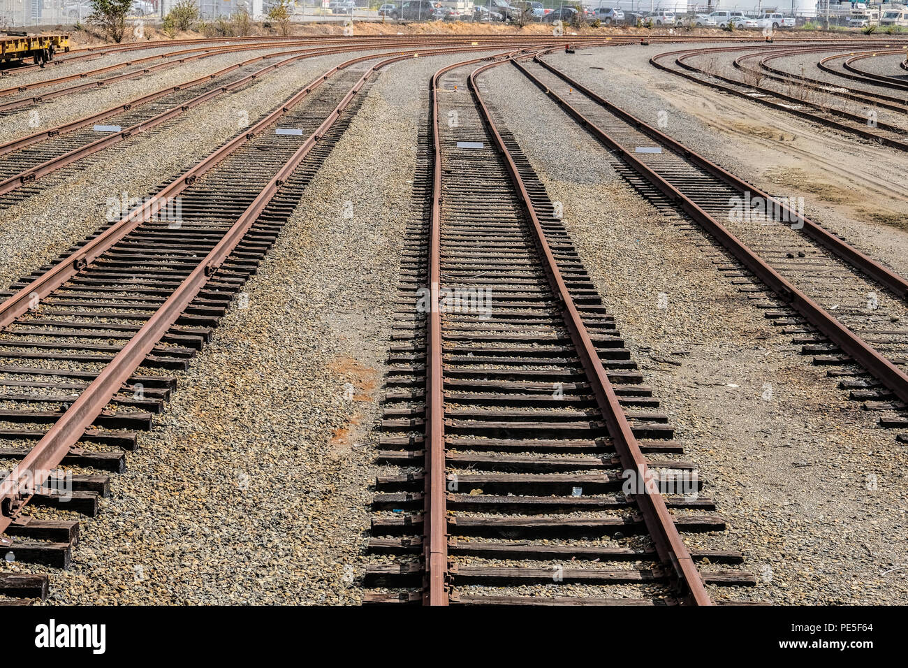Railway Tracks At Port Of Seattle Container Terminal High Resolution ...