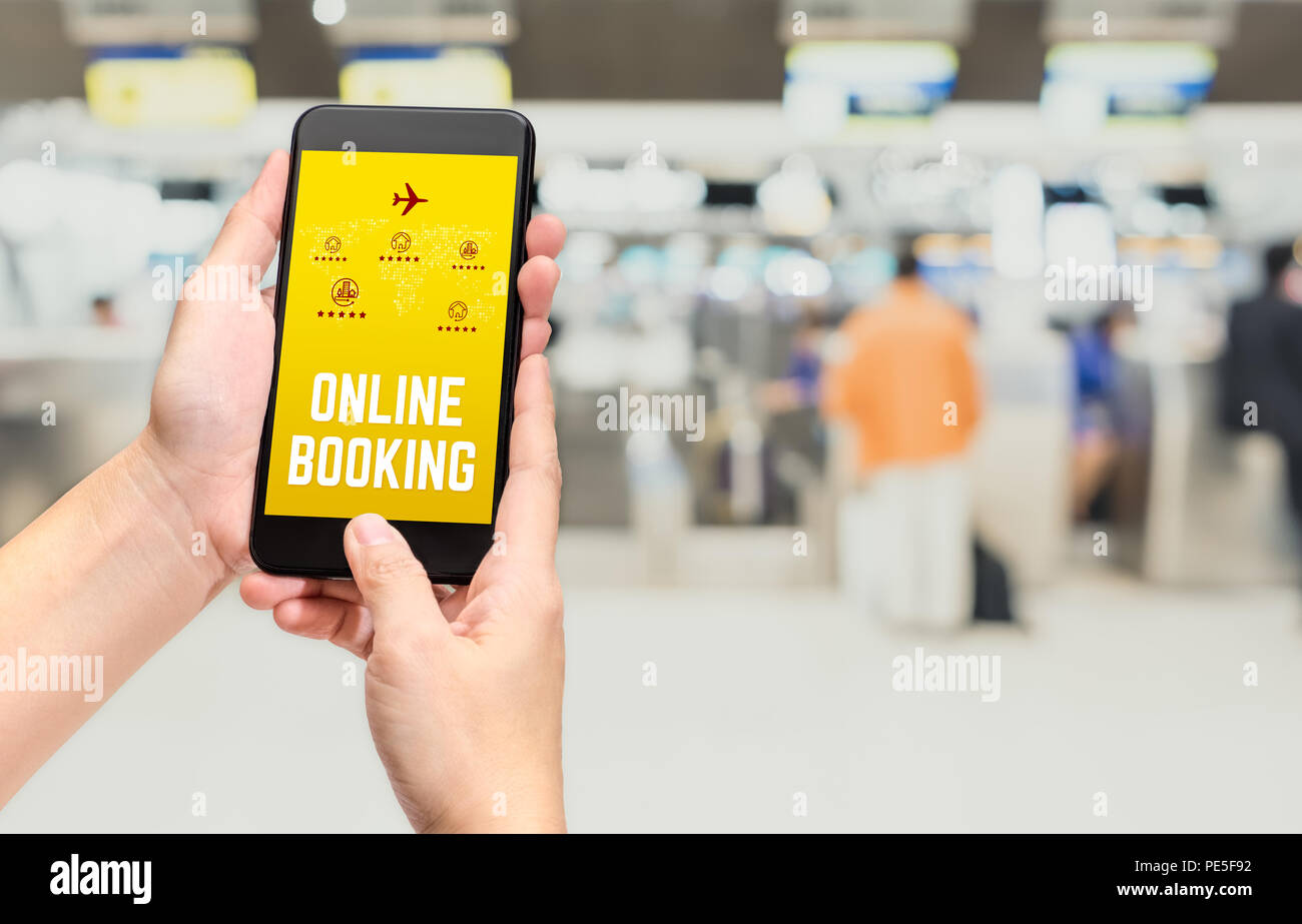 Close up hand holding mobile phone and touch on screen with online ...