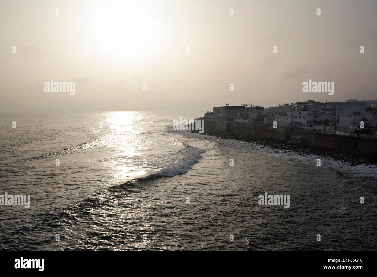 Scenic coastal views of Punta Hermosa beach town (captured from 'La ...