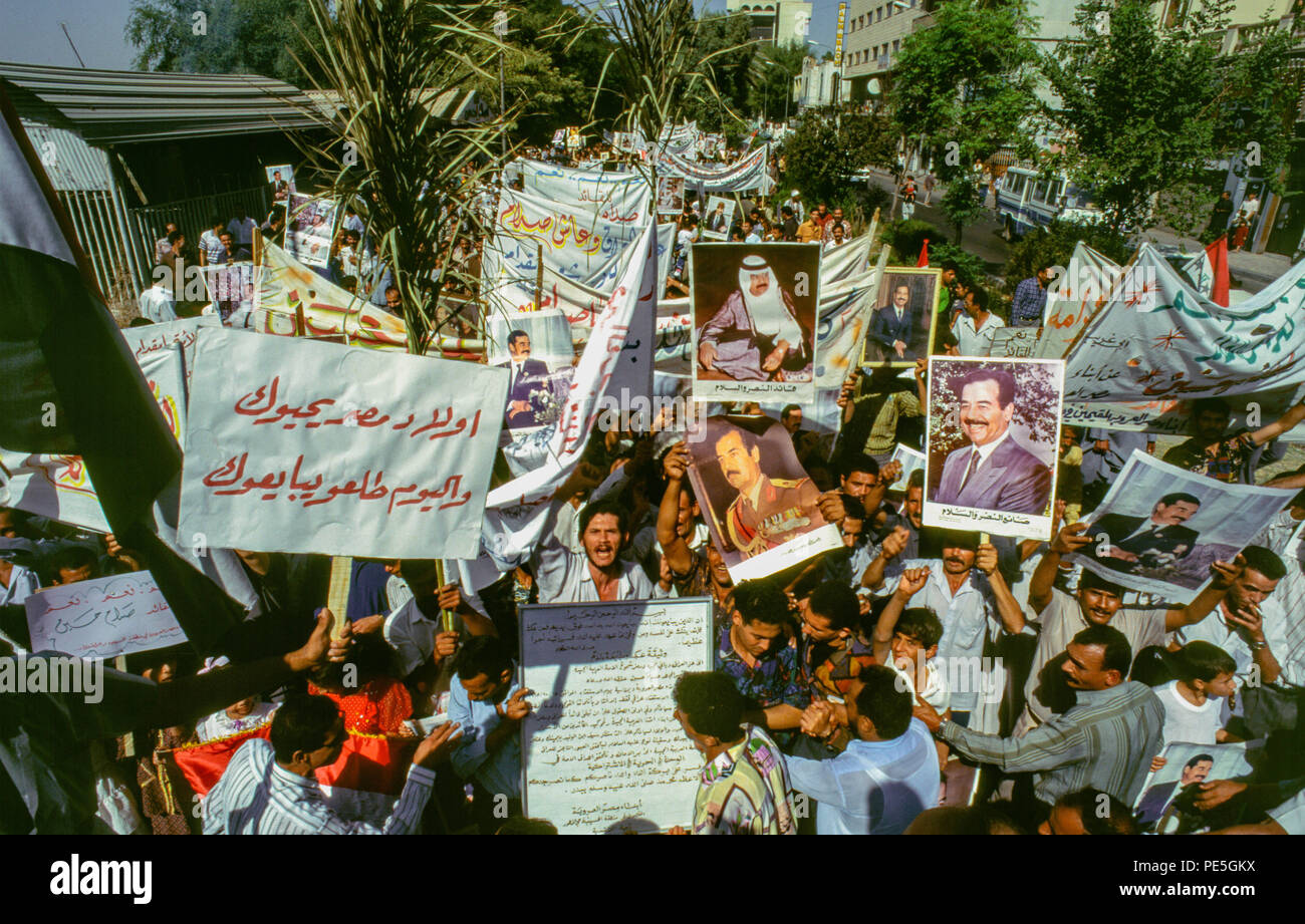 Baghdad, Iraq - October 1995 - Marches and rallies in the streets of ...