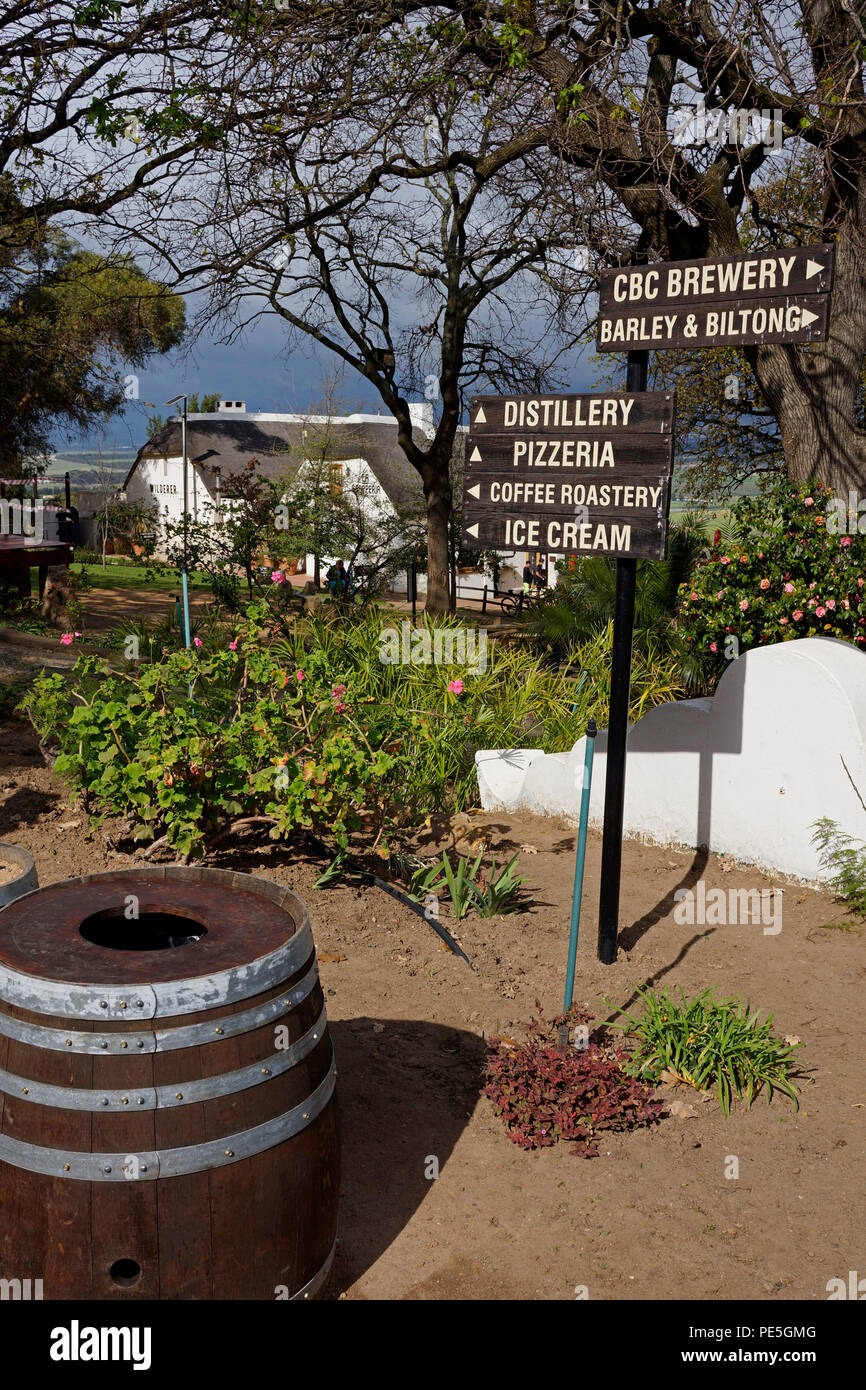 Information signs at The Spice Route Paarl. It is a popular tourist ...