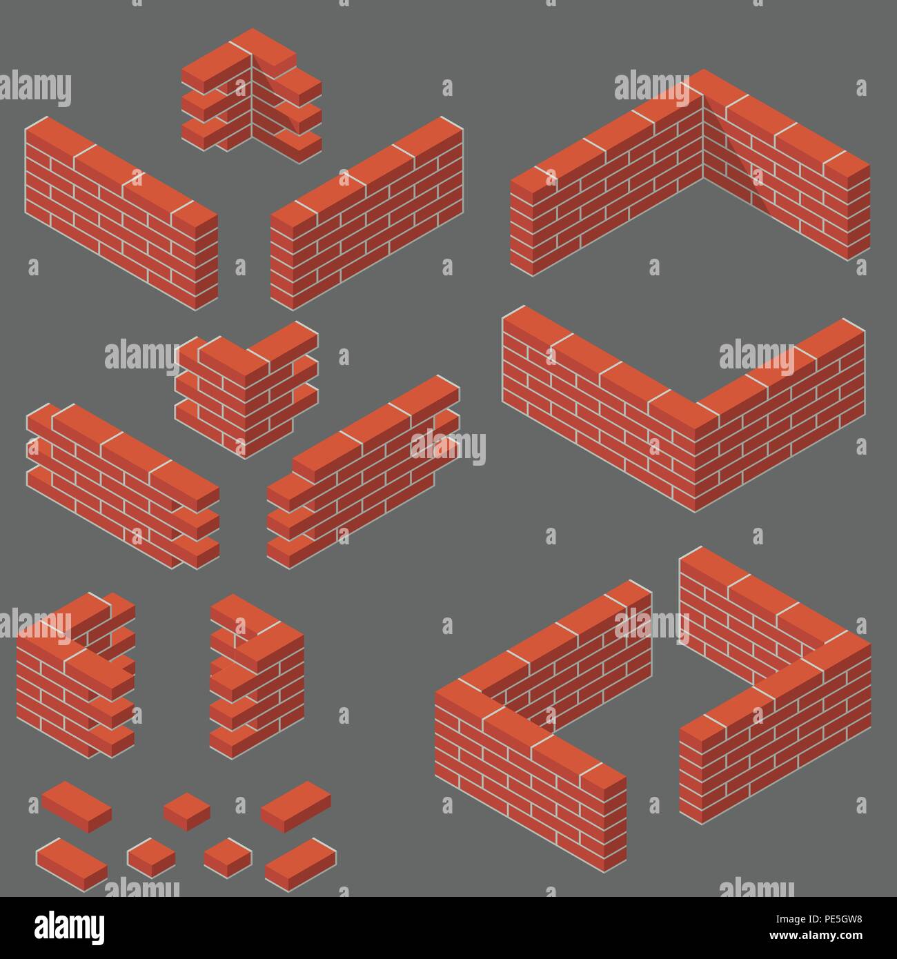 set of isometric masonry items Stock Vector Image & Art - Alamy
