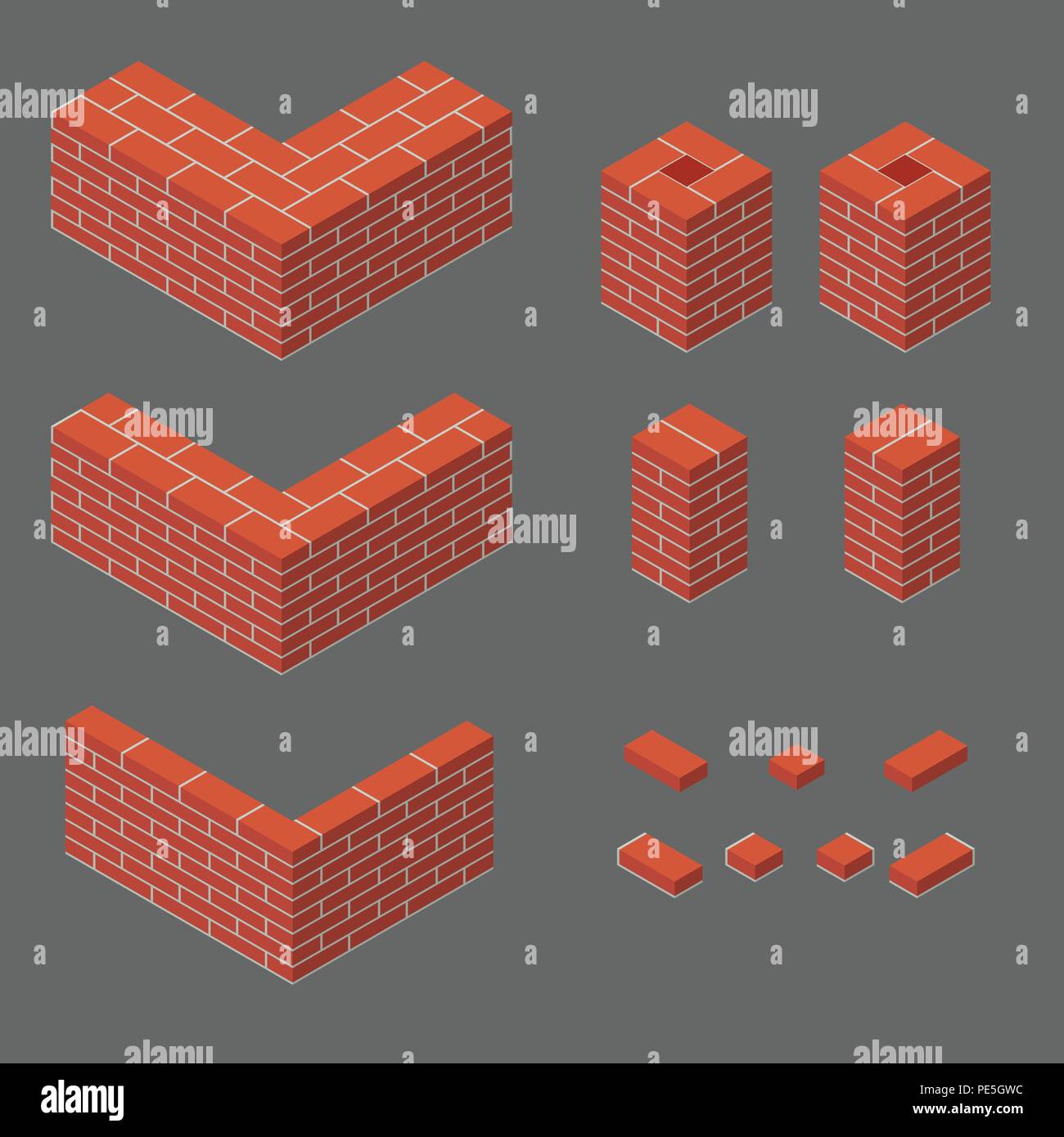 set of isometric masonry items Stock Vector Image & Art - Alamy