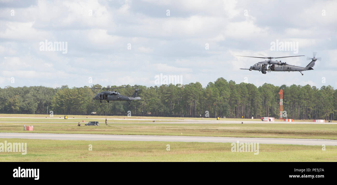 Members of the 820th Base Defense Group utilize two HH-60G Pave Hawks ...