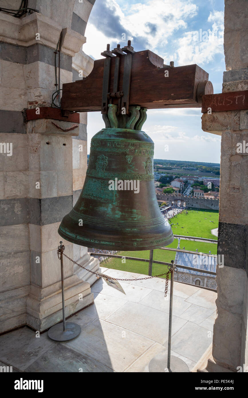 One of the bells of the Leaning Tower of Pisa, Italy Stock Photo - Alamy