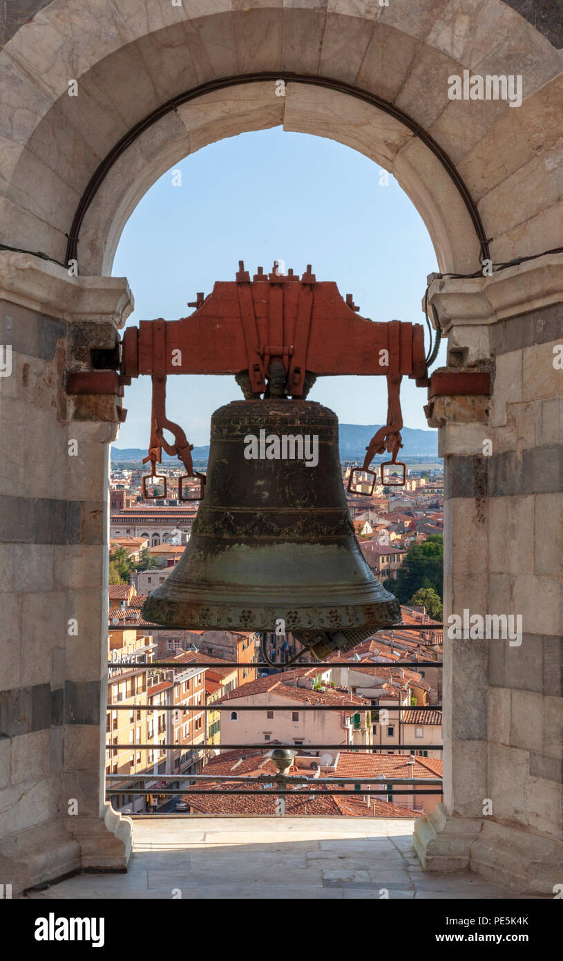 One of the bells of the Leaning Tower of Pisa, Italy Stock Photo - Alamy