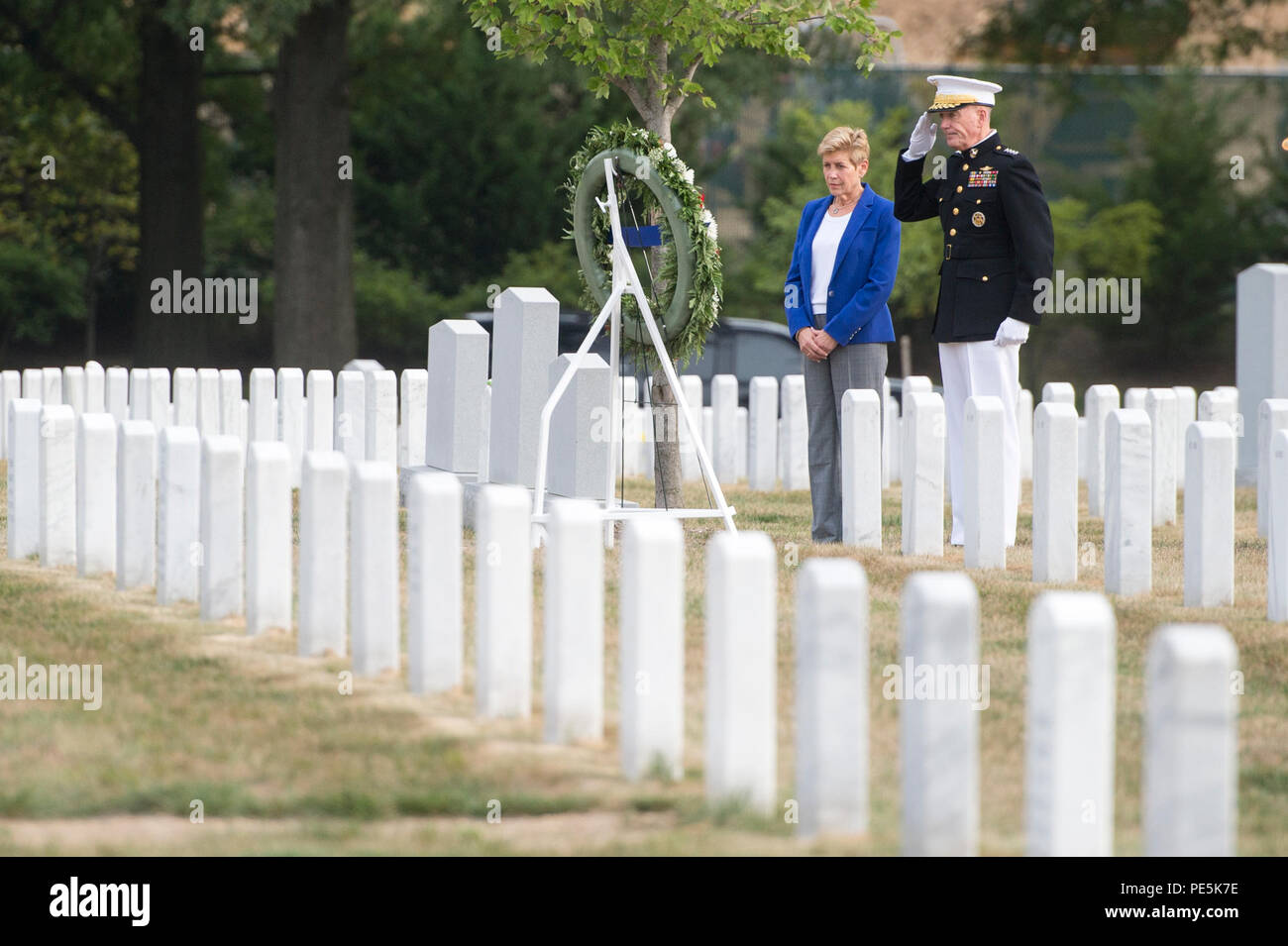 Marine Gen. Joseph F. Dunford Jr, and his wife, Ellyn Dunford, render ...