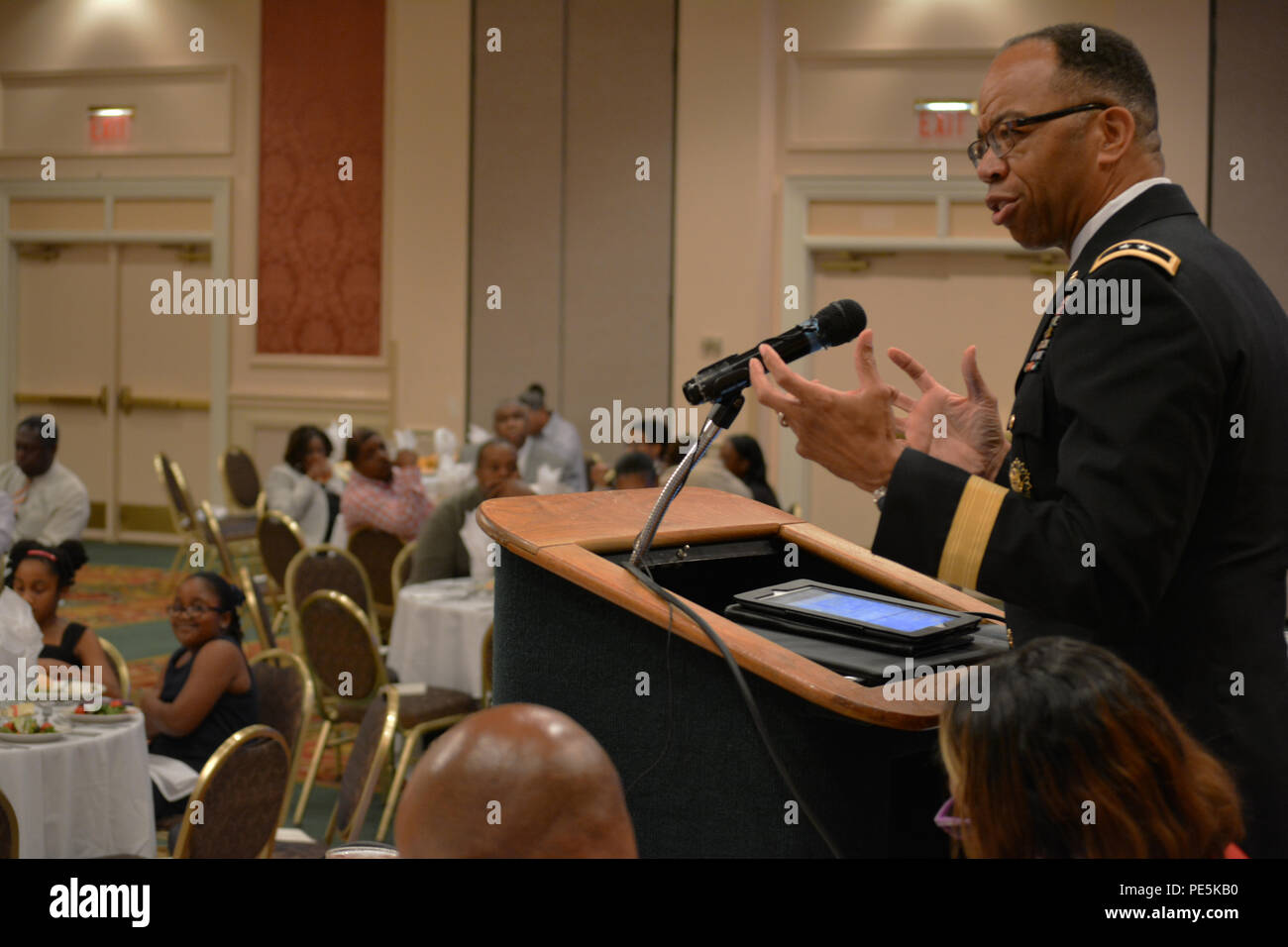 Maj. Gen. A. C. Roper addresses the Booker T. Washington Centennial ...