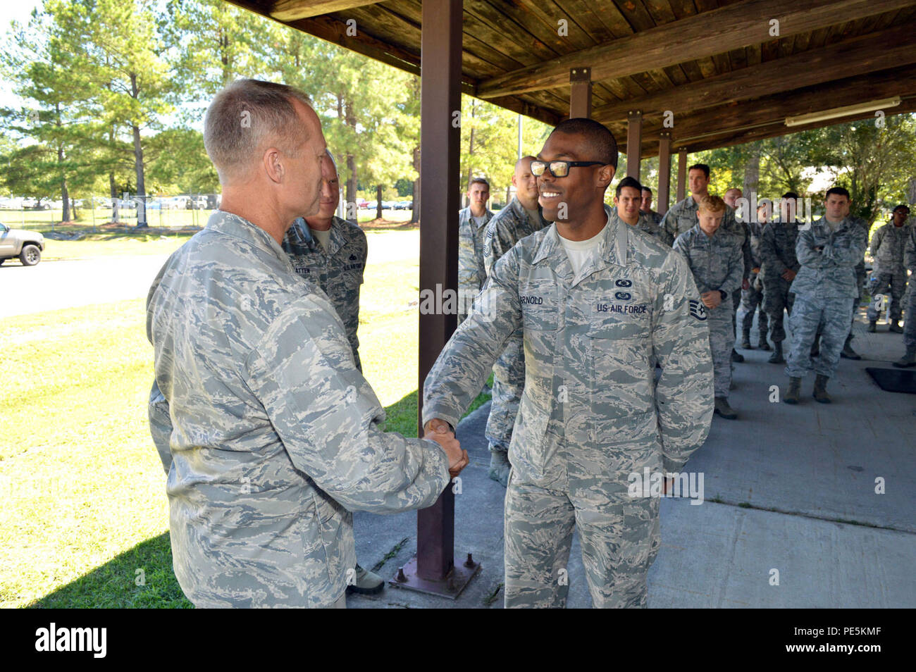 U.S. Air Force Maj. Gen. Mark Kelly, 9th Air Force commander, presents ...