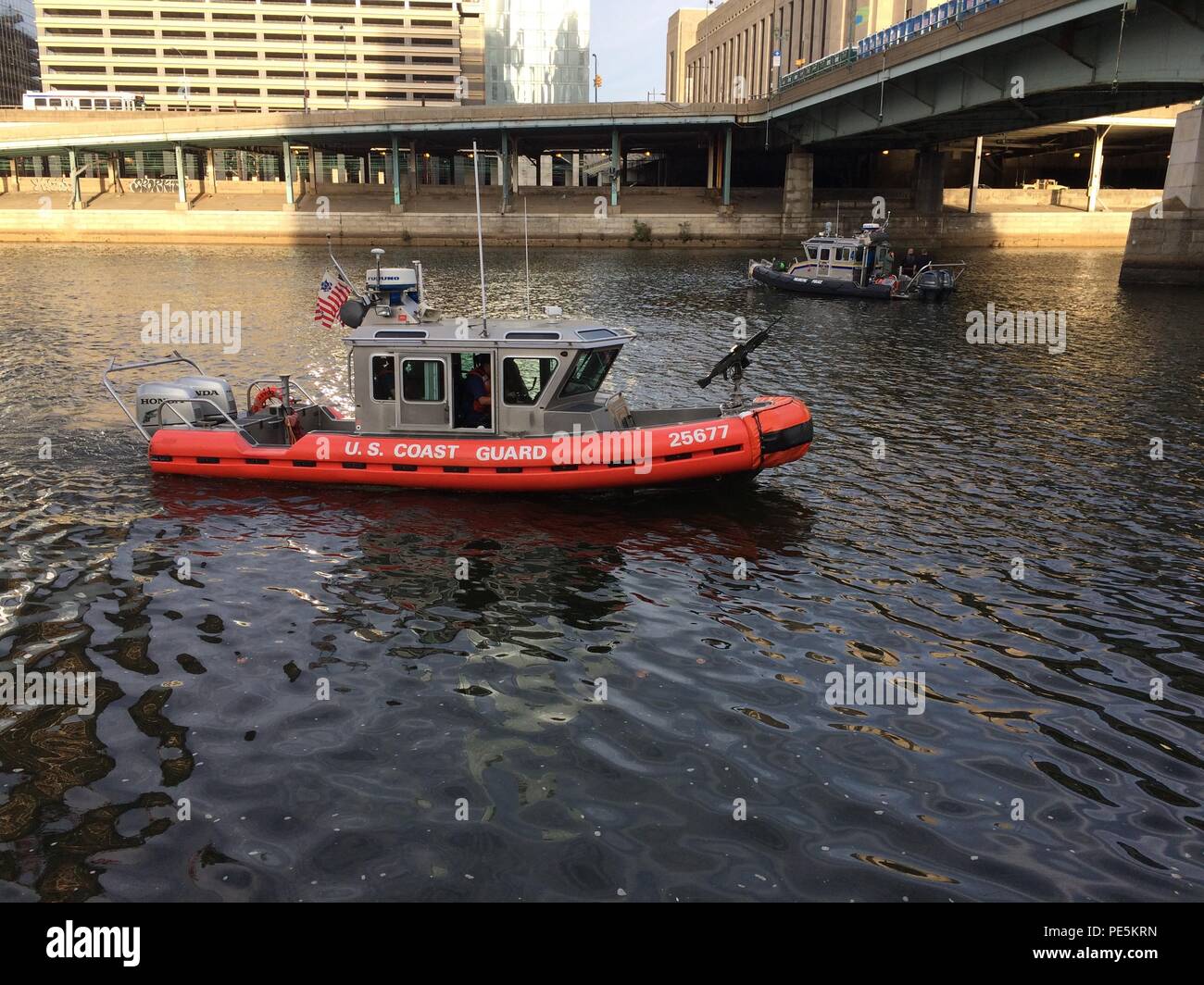 The Coast Guard and partner agencies patrol the Delaware River on ...