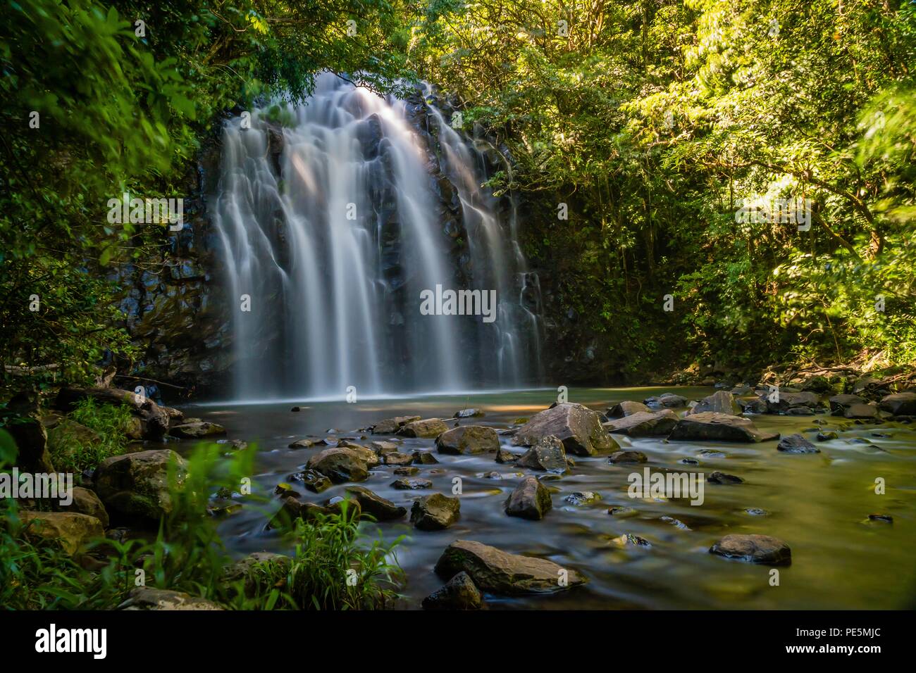 Ellinjaa Falls in the summer in Queensland, Australia, long exposure ...