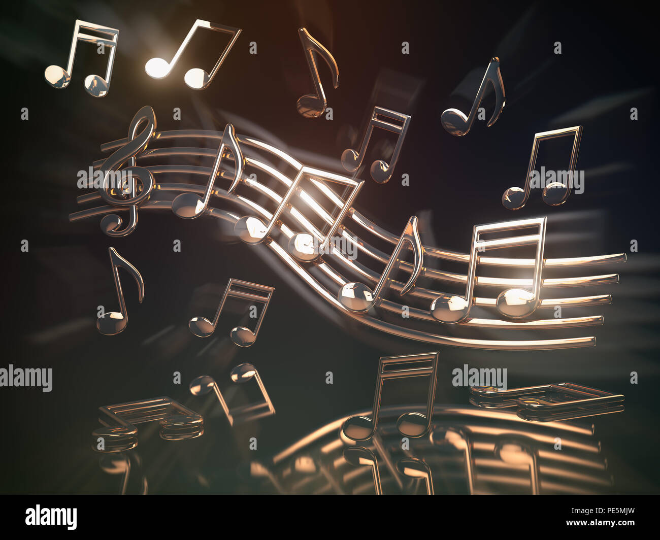 Music Note Background 3d
