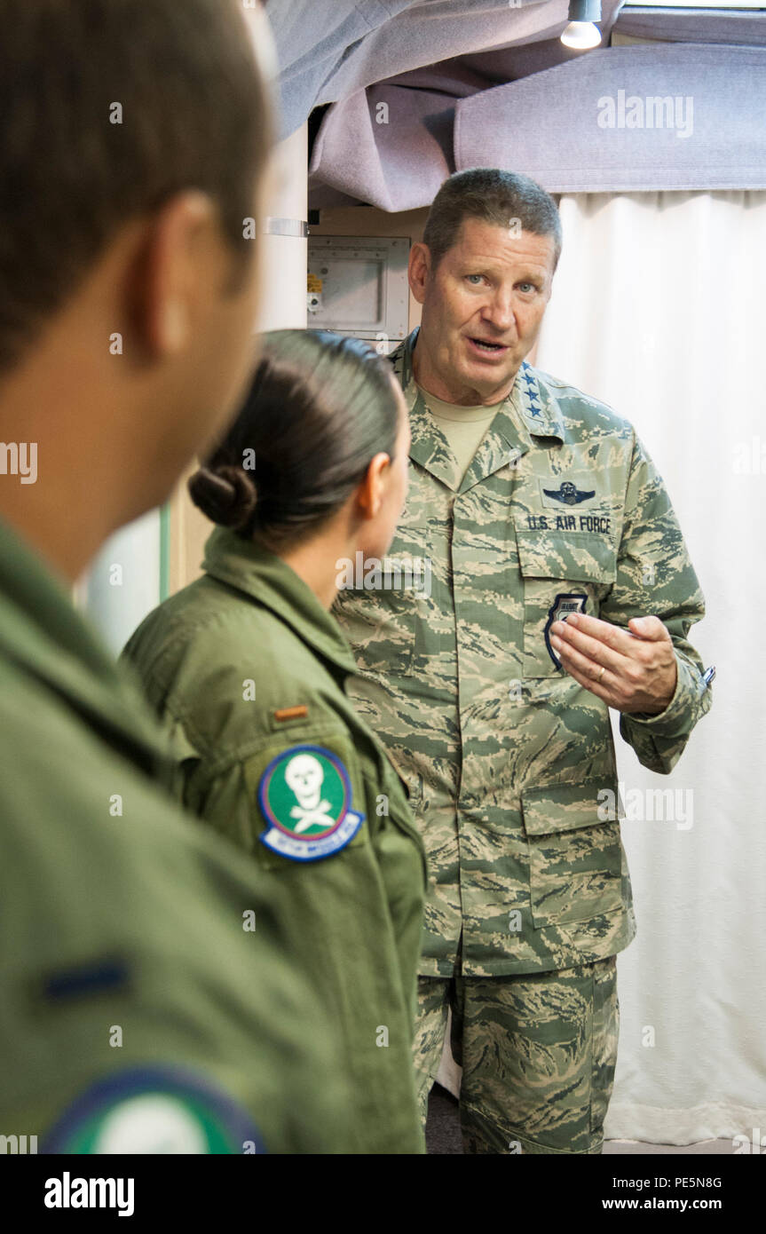 Gen. Robin Rand, AFGSC commander, talks to a missile combat crew ...