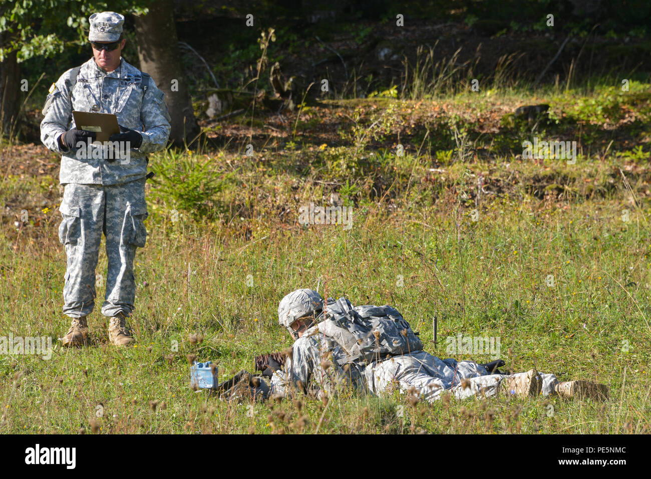 A U.S. Army Expert Infantryman Badge (EIB) candidate, stationed at the ...