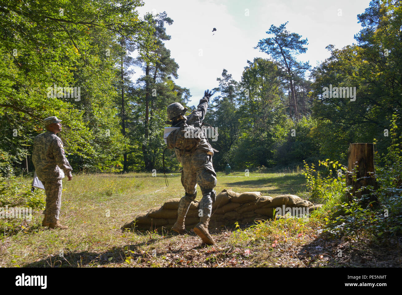 A U.S. Army Expert Infantryman Badge (EIB) candidate, stationed at the ...