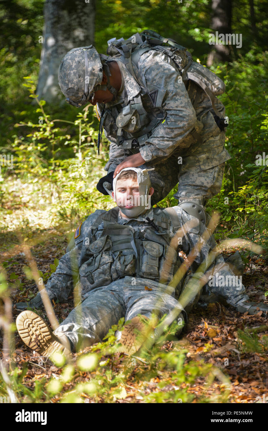 A U.S. Army Expert Infantryman Badge (EIB) candidate, stationed at the ...