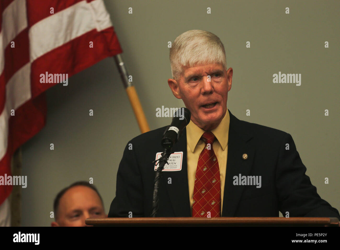 U.S. Marine Corps Maj. Gen. (RET) Thomas Braaten delivers a speech at ...