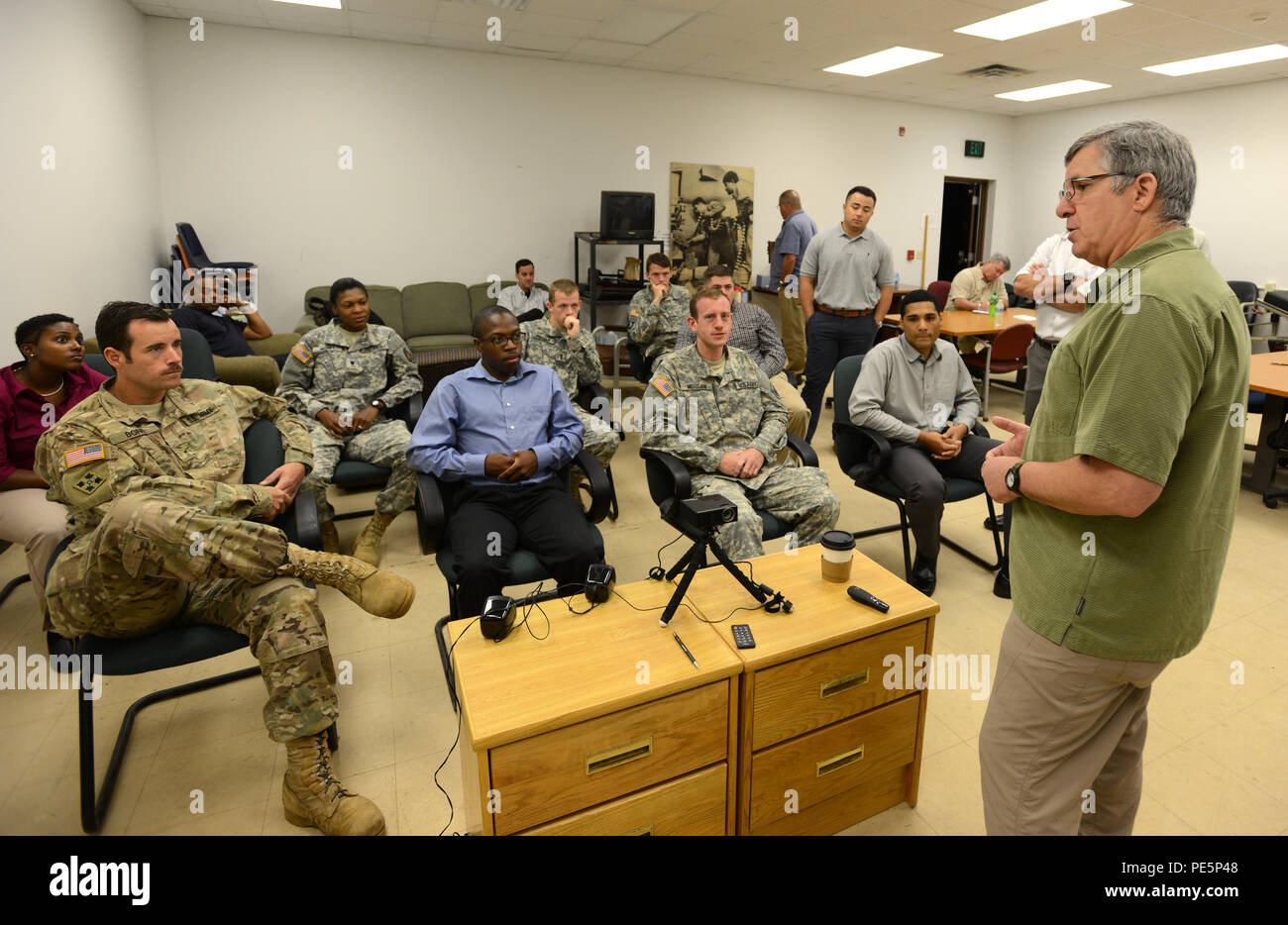 Mike Moccia (right), a personnel recovery specialist assigned to U.S ...