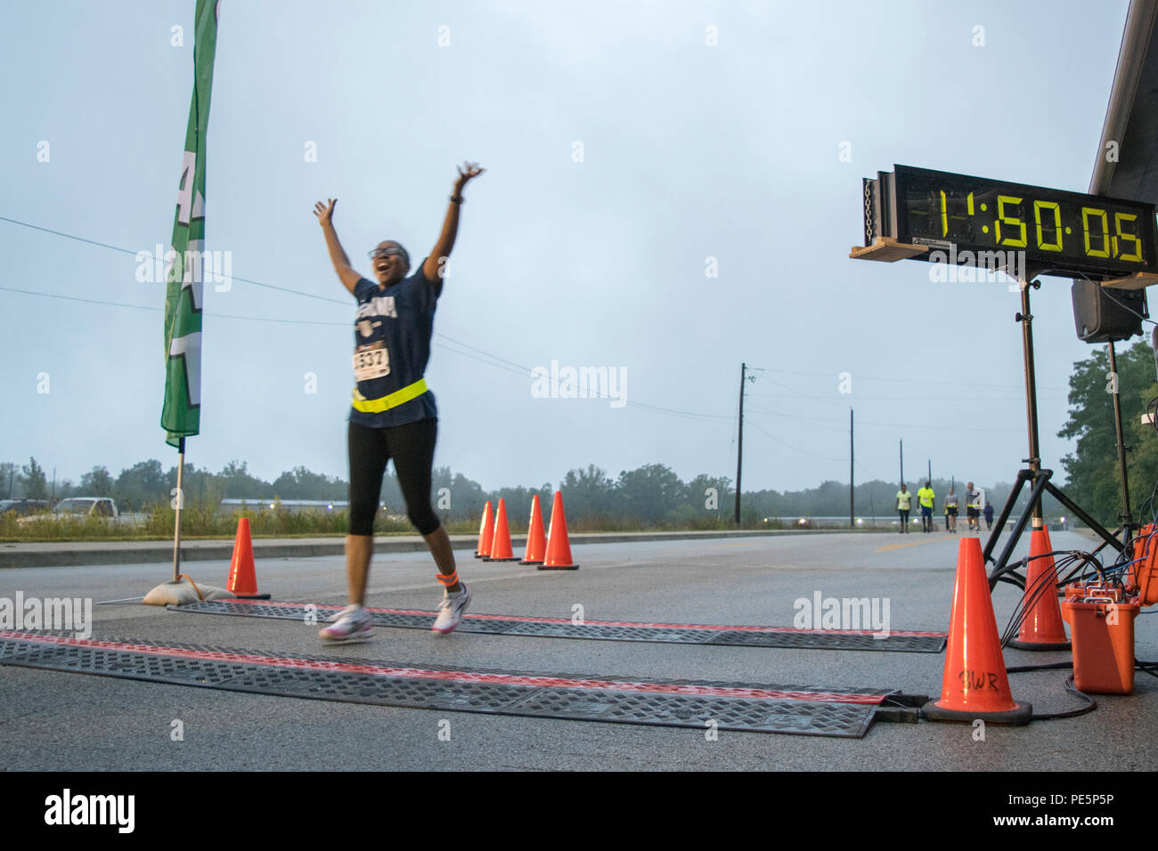A racer crosses the finish line of HRC’s Men’s Health Day Prostate ...