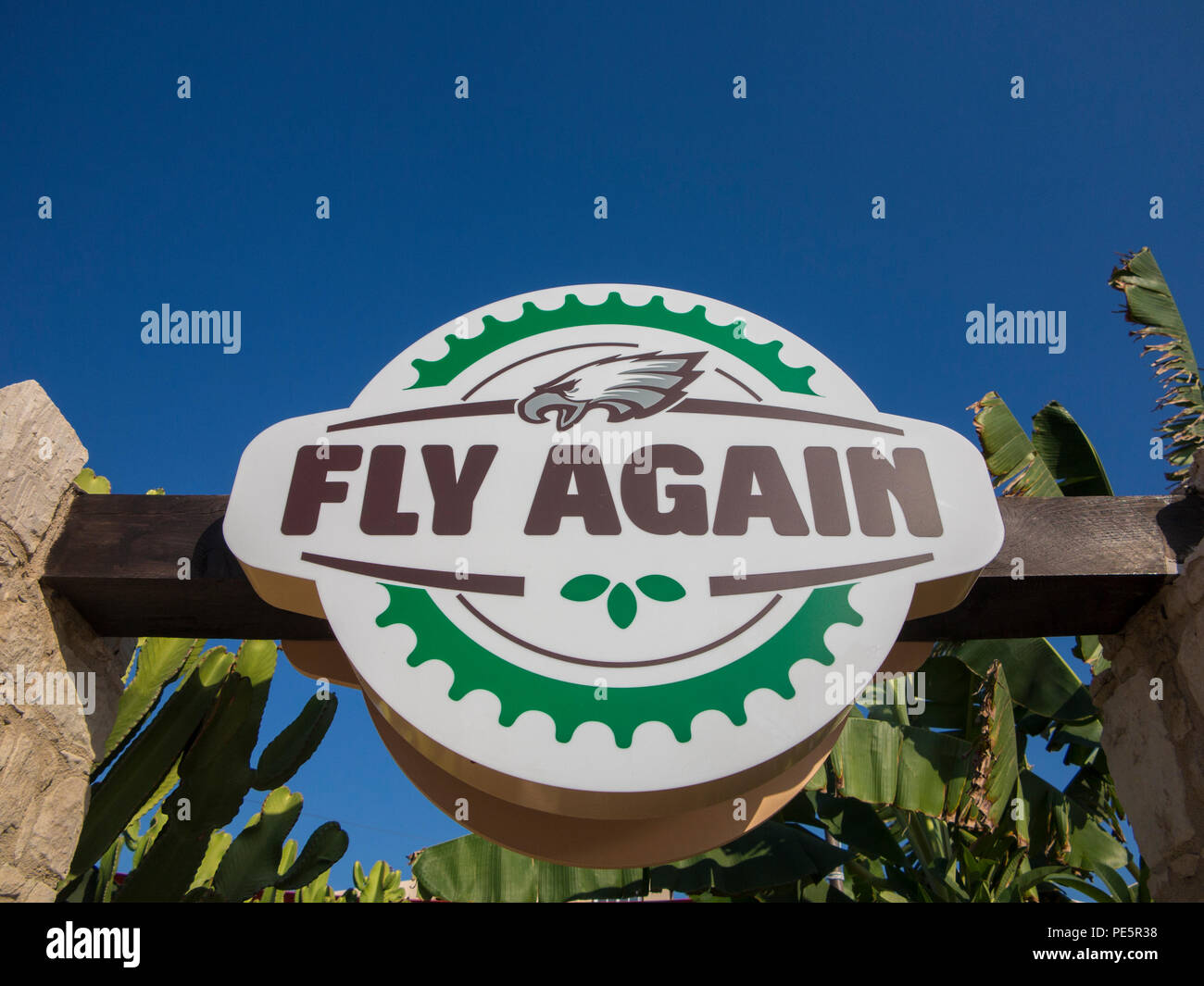 The 'Fly Again' Irish Pub in Cyprus Stock Photo - Alamy