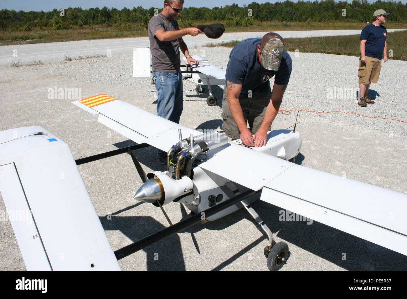 Members of the Air Force Research Lab prepare two Martin UAV Bat-4 ...