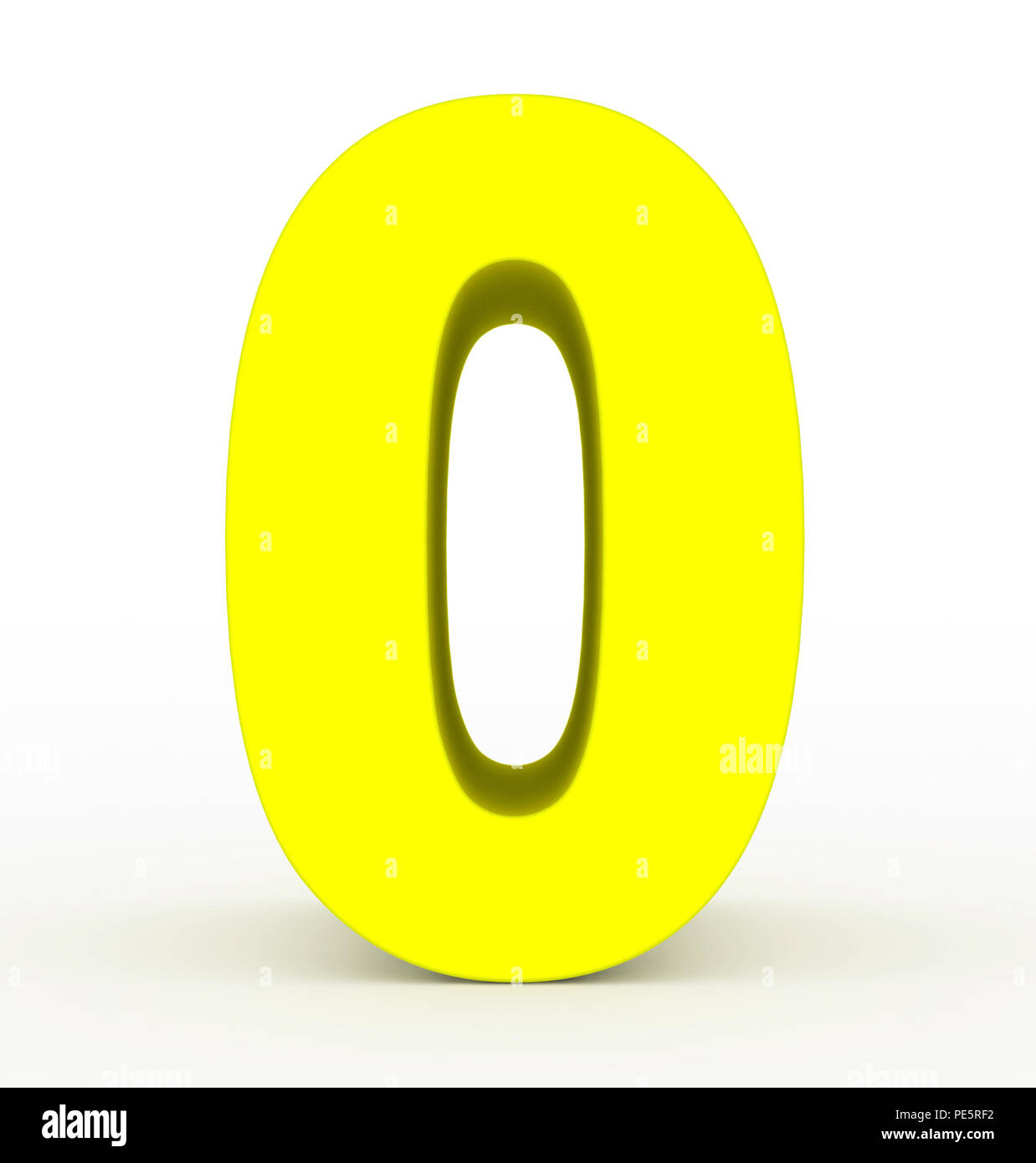 number 0 3d clean yellow isolated on white - 3d rendering Stock Photo ...