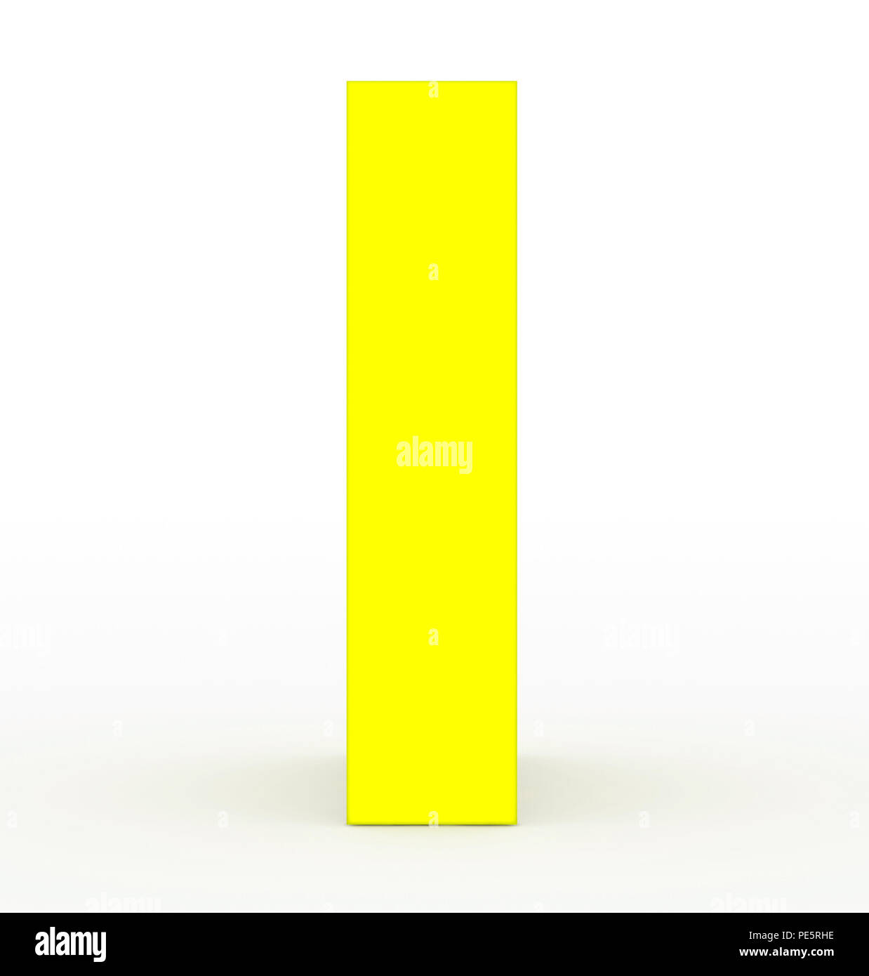 letter I 3d yellow isolated on white - 3d rendering Stock Photo - Alamy