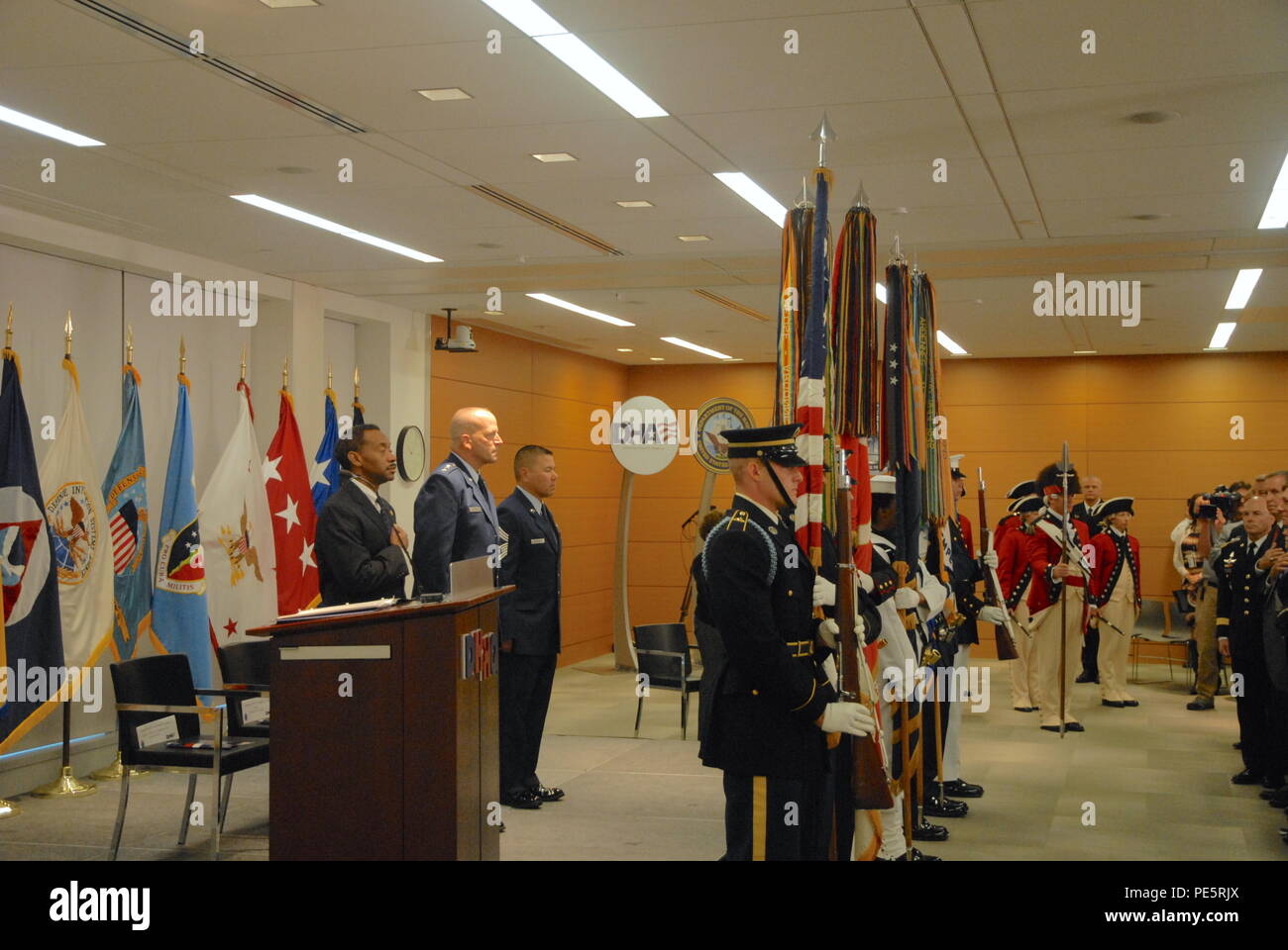 The Color Guard enters at the beginning of the ceremony Stock Photo - Alamy