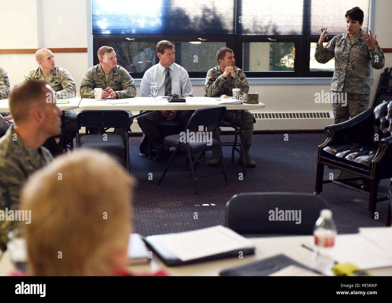 Col. Denise Cooper, 341st Mission Support Group commander, speaks to ...