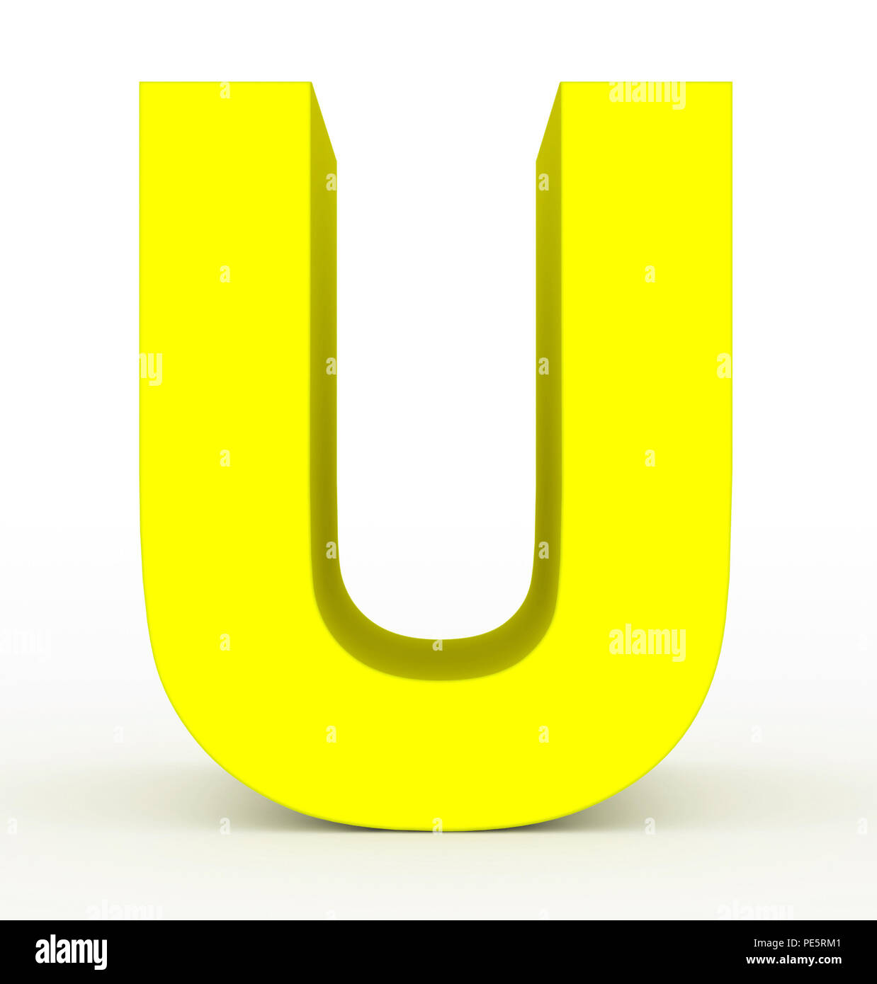 letter U 3d yellow isolated on white - 3d rendering Stock Photo - Alamy