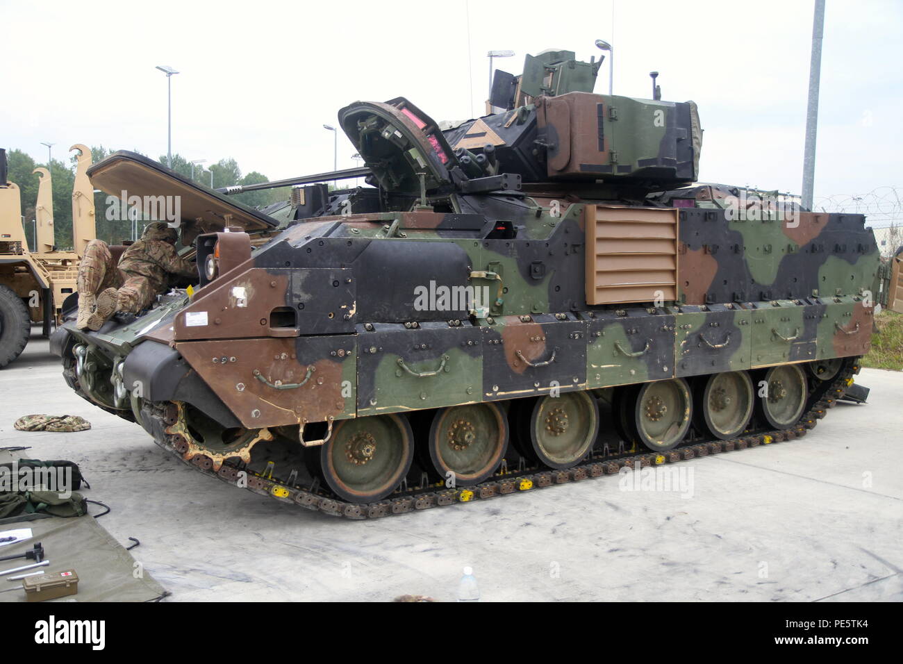 An armored combat tracked vehicle of the u s army hi-res stock ...
