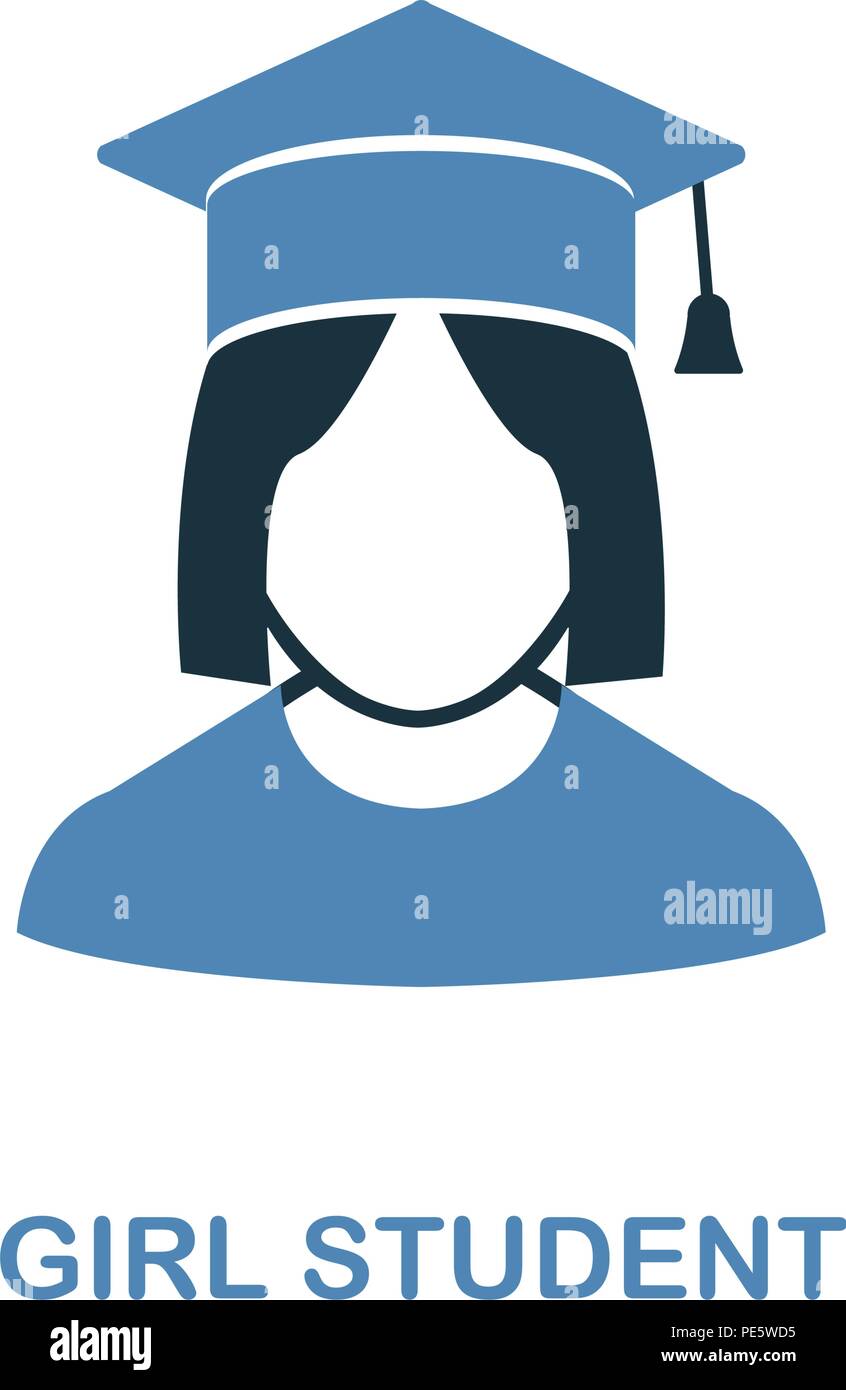 Student Girl creative icon. Simple element illustration. Student Girl ...