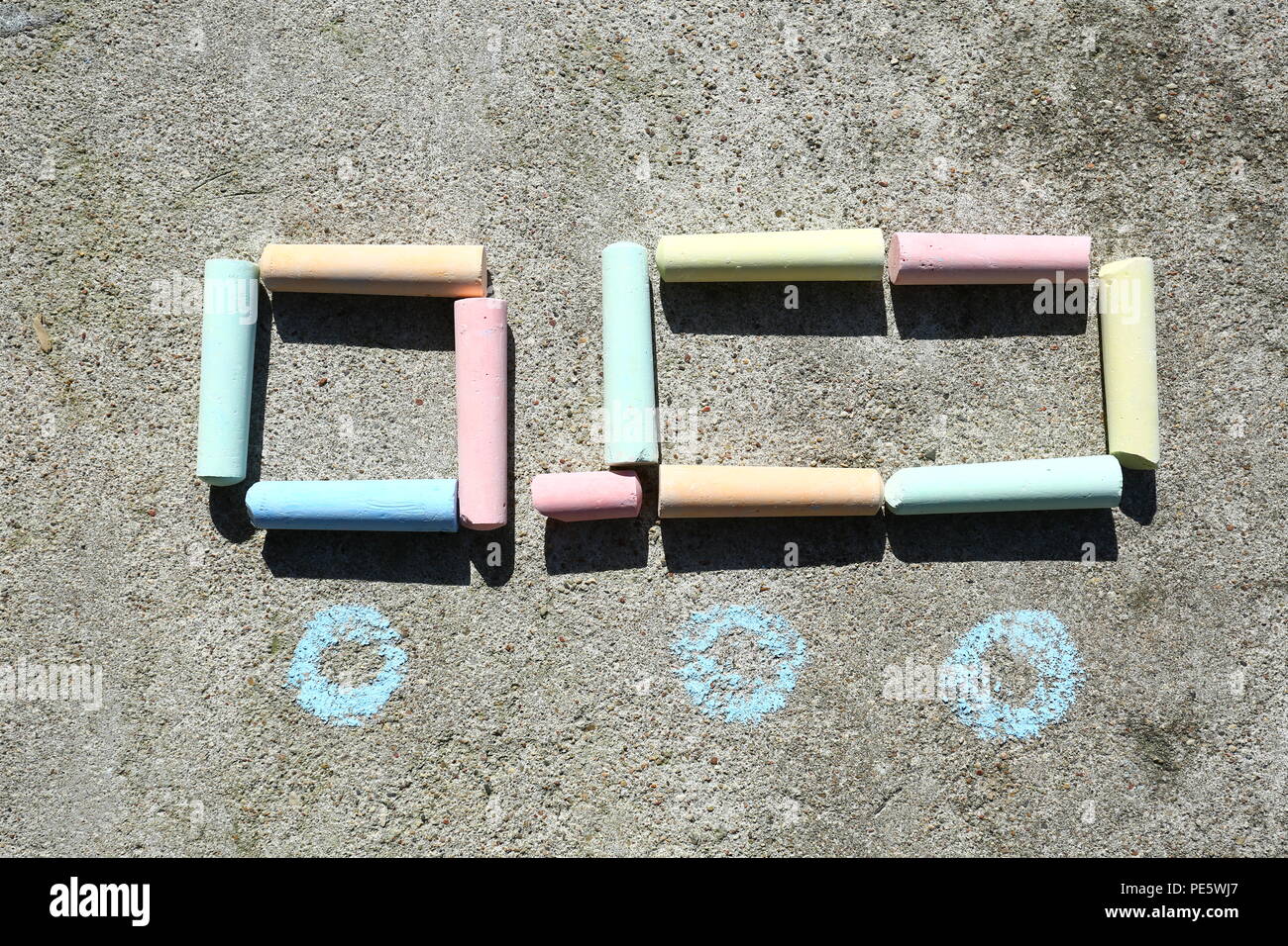 Sidewalk chalk truck Stock Photo - Alamy