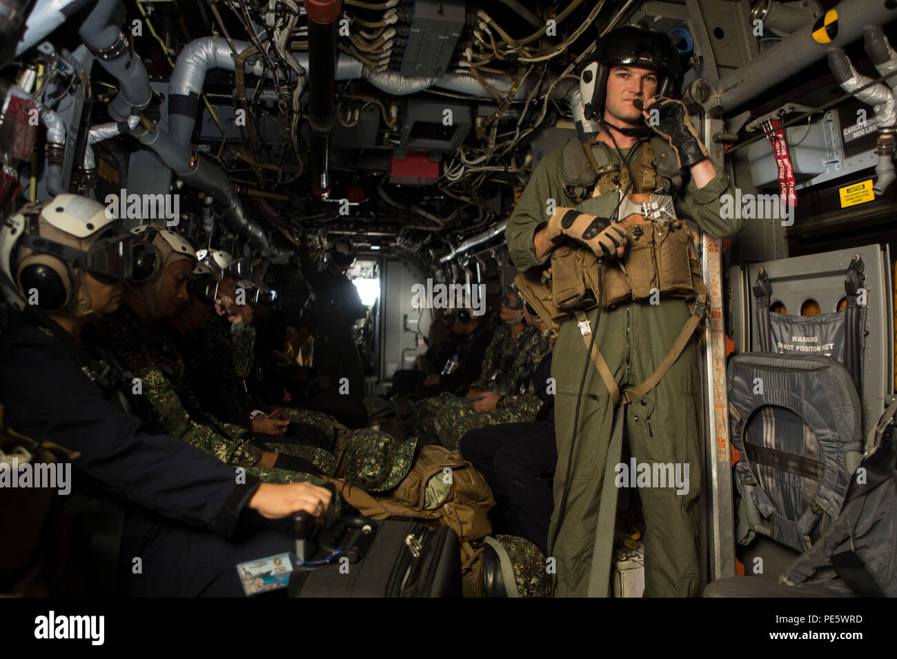 U.S. Marine Corps Cpl. Anthony Knapp, crew chief, with Marine Medium ...