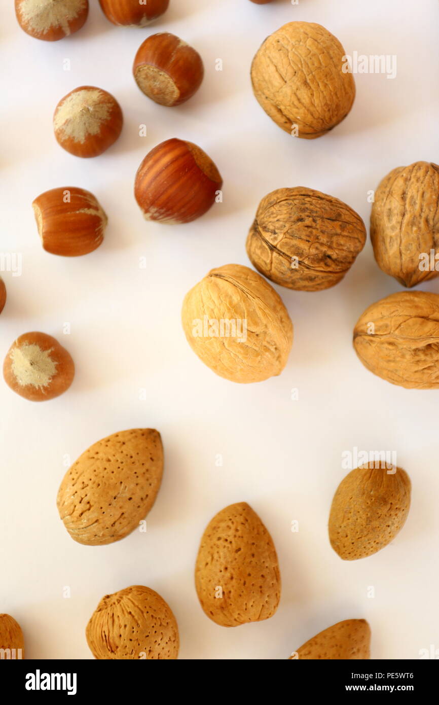 Food: Walnuts, hazelnuts, almonds Stock Photo - Alamy