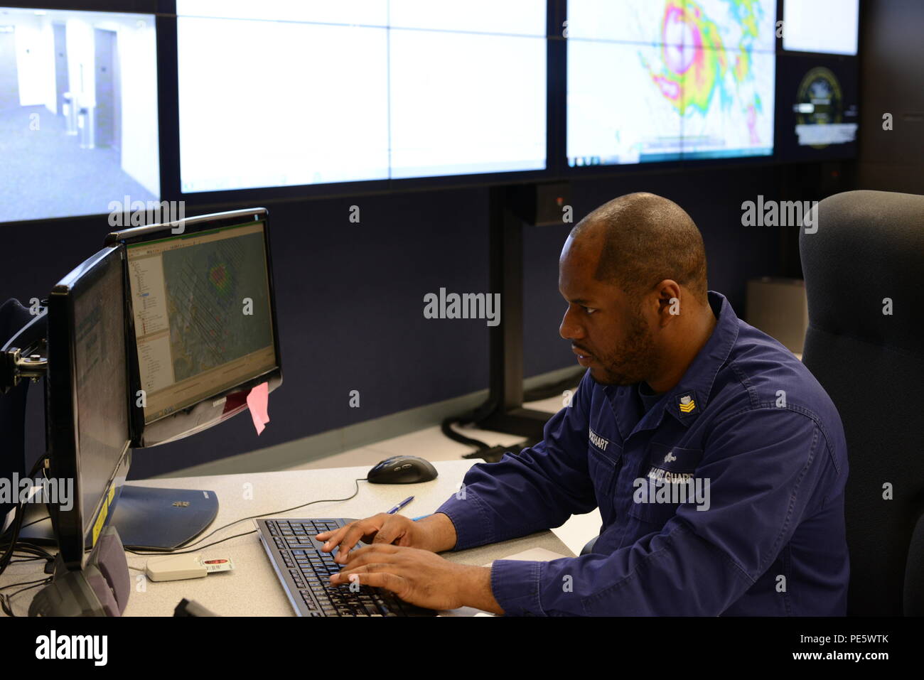 Petty Officer 1st Class Antonio Lockhart, watchstander at Coast Guard ...