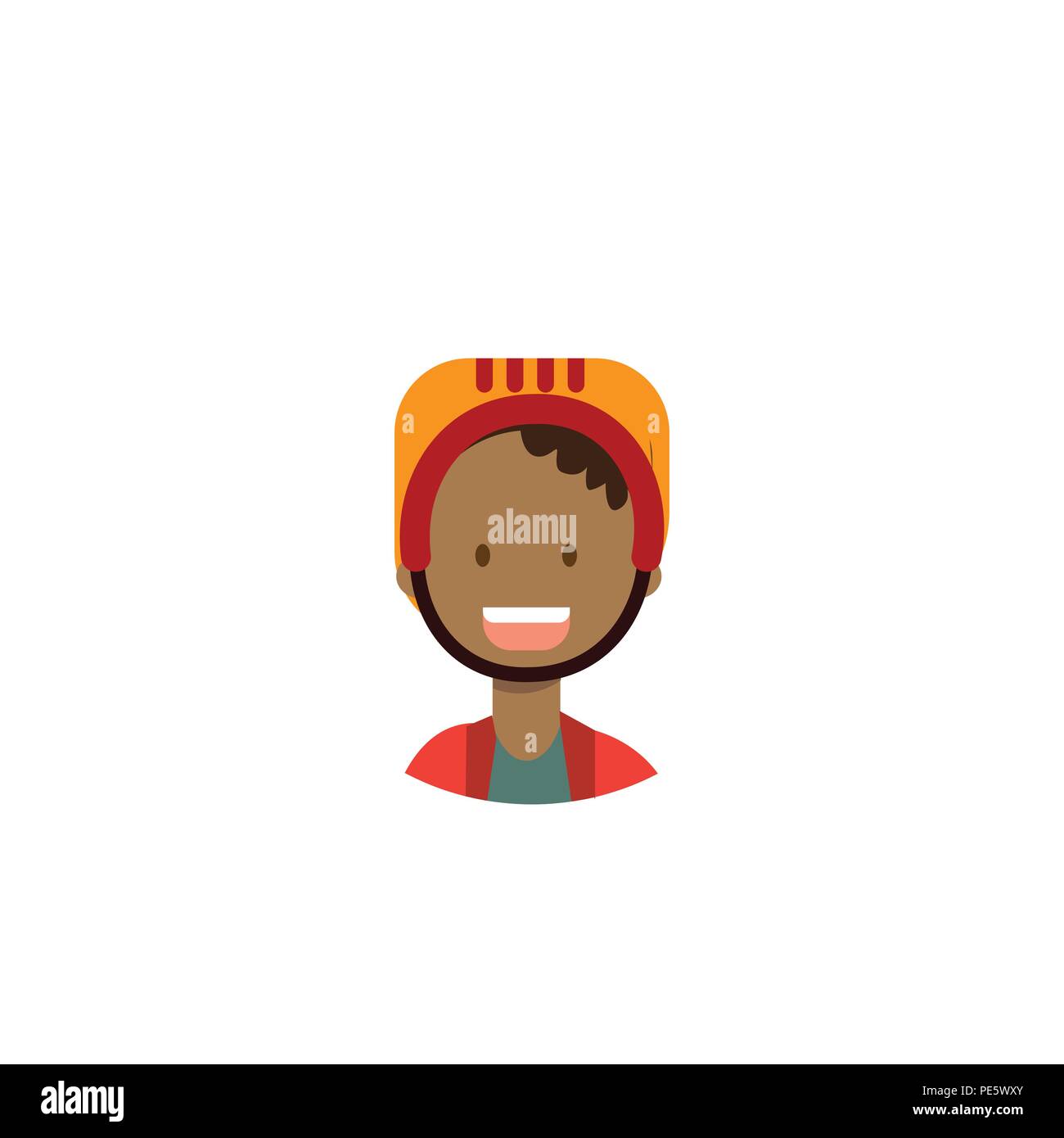 african children face happy girl helmet portrait on white background ...