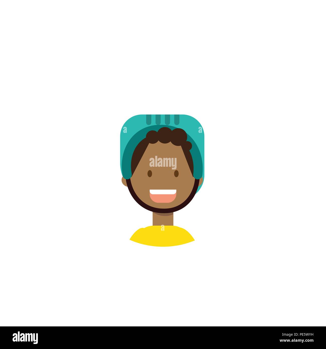 african children face happy girl helmet portrait on white background ...