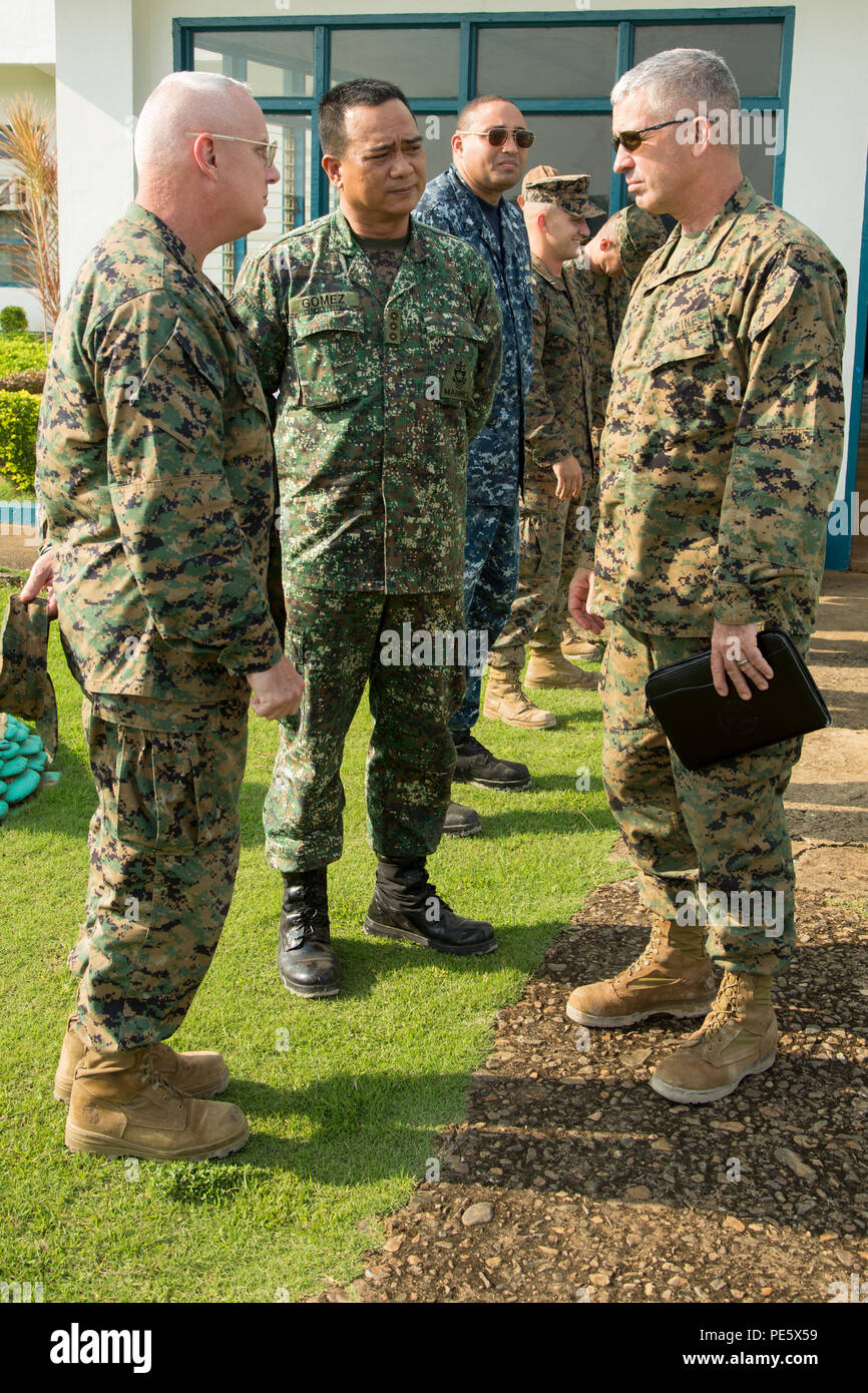 U.S. Marine Corps Brig. Gen. Paul Kennedy, right, commanding general ...