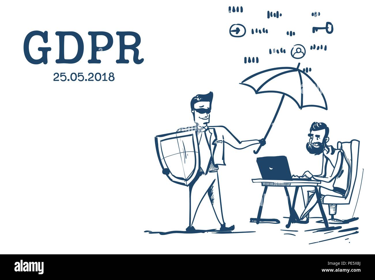 man in business suit shield hold umbrella businessman working office ...