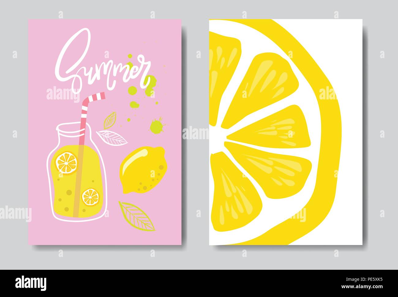 set hello summer lemon badge Isolated Typographic Design Label. Season ...
