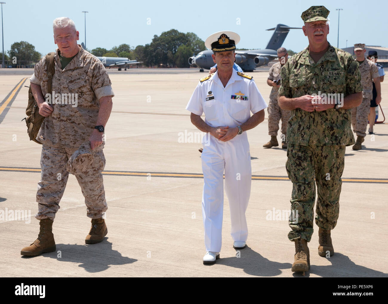U.S. Navy Adm. Scott H. Swift, commander, U.S. Pacific Fleet, right ...