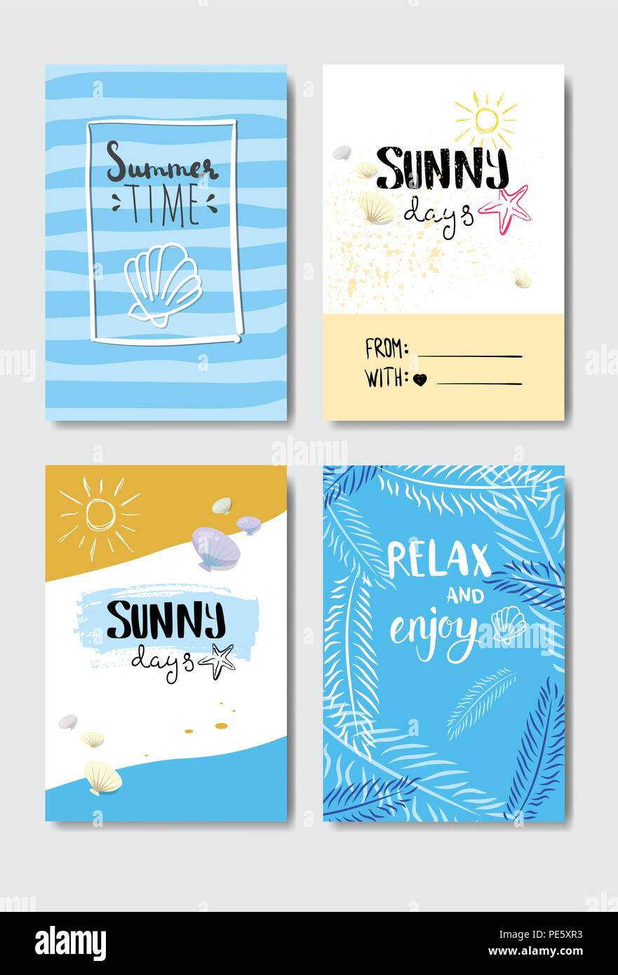 set summer palm badge Isolated Typographic Design Label. Season ...