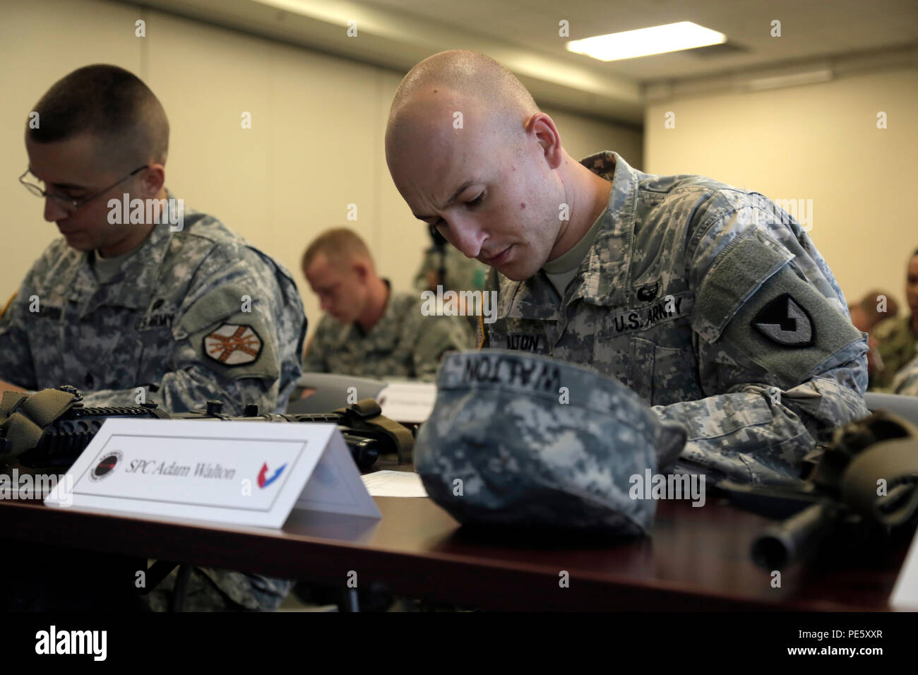 U.S. Army Spc. Adam Walton, assigned to AMC Band, U.S. Army Materiel ...