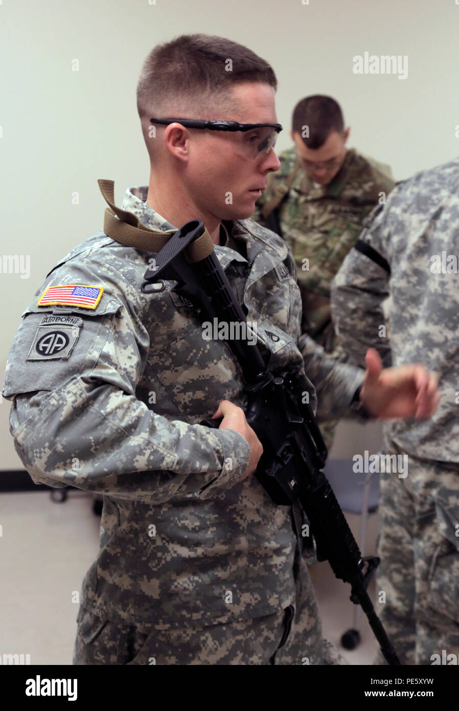 U.S. Army Staff Sgt. Christopher Thompson, assigned to XVIII Airborne ...