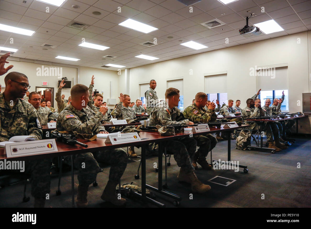 U.S. Army Sgt. Maj. Steven Payton, HQDA G3/5/7 sergeant major, gives an ...
